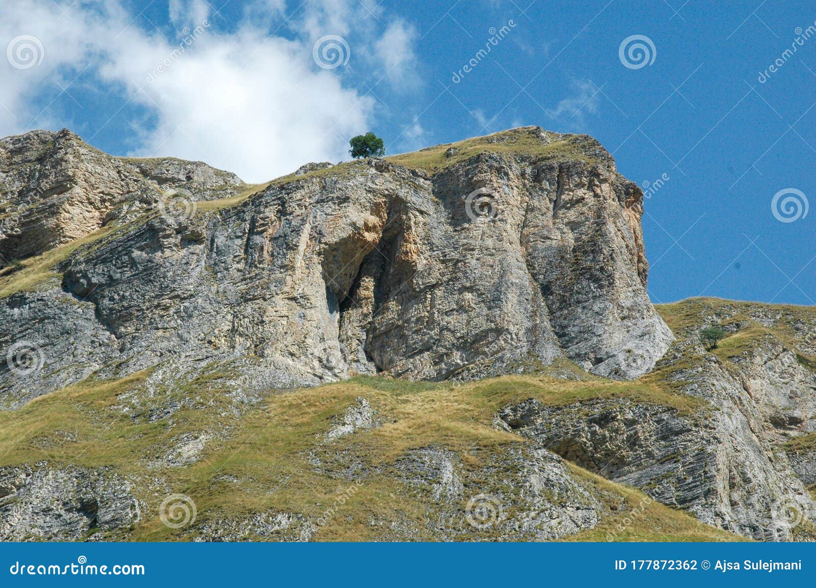 A Single Tree at the Top of the Mountain, Sar Mountain Stock Photo ...