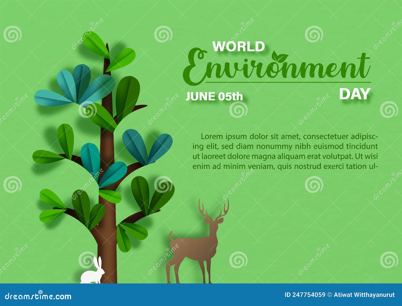 Poster Campaign of World Environment Day in Paper Cut Style Stock ...
