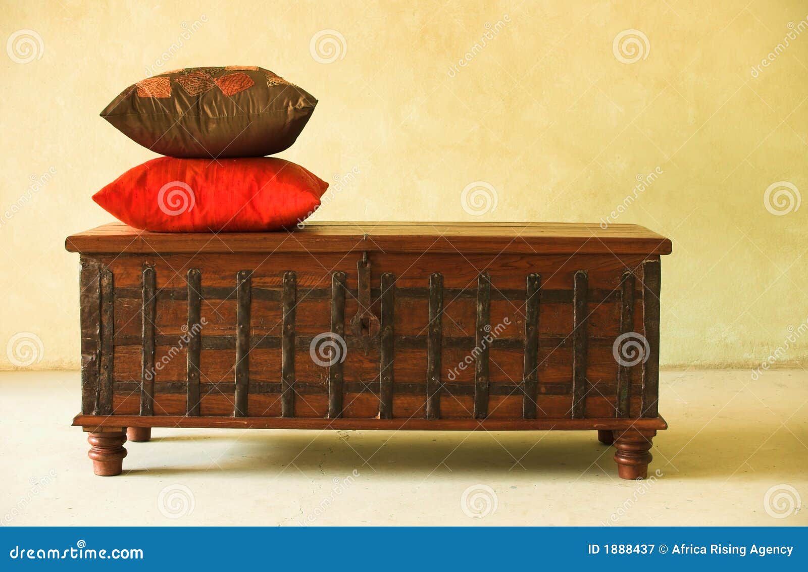 Single trunk with cushions stock image. Image of furniture - 1888437