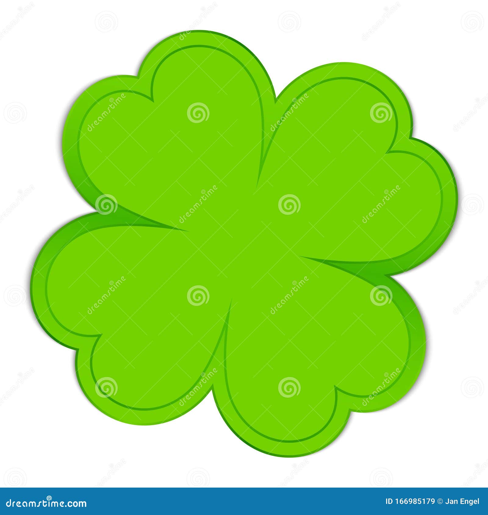 Single Turned Green Shining Shamrock with Shadow Stock Vector ...