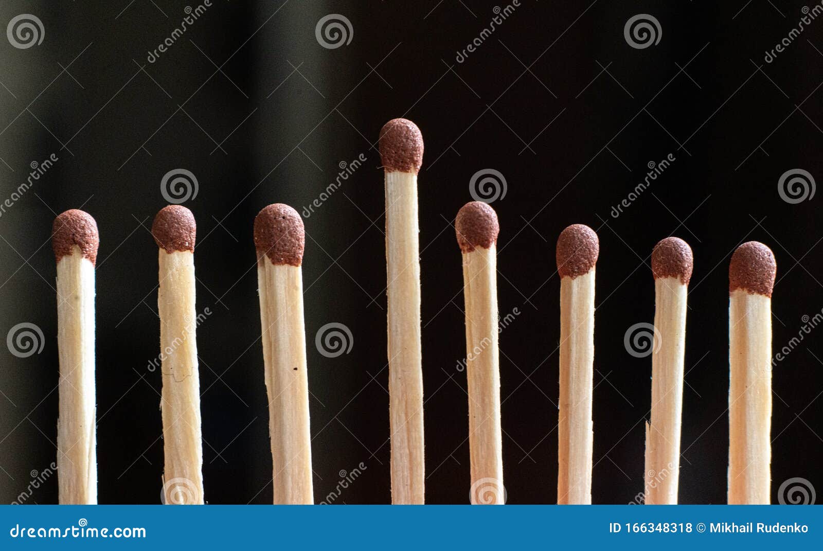 Single Unique Wooden Match among the Other Regular Ones, the Teamwork ...