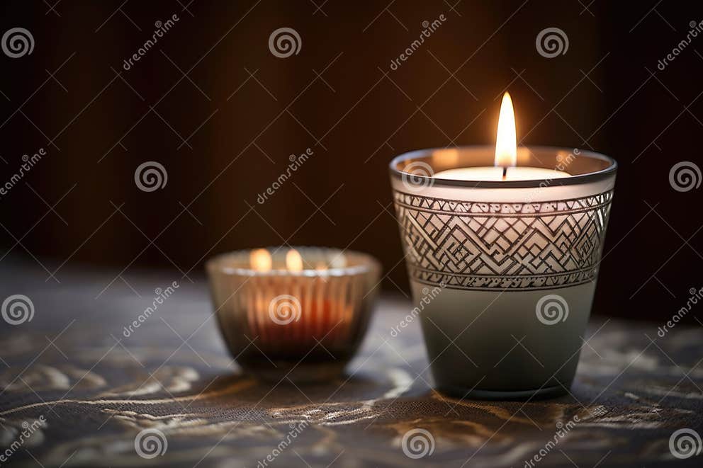 A Single Unity Cup Alongside a Kinara with Unlit Candles Stock Photo ...