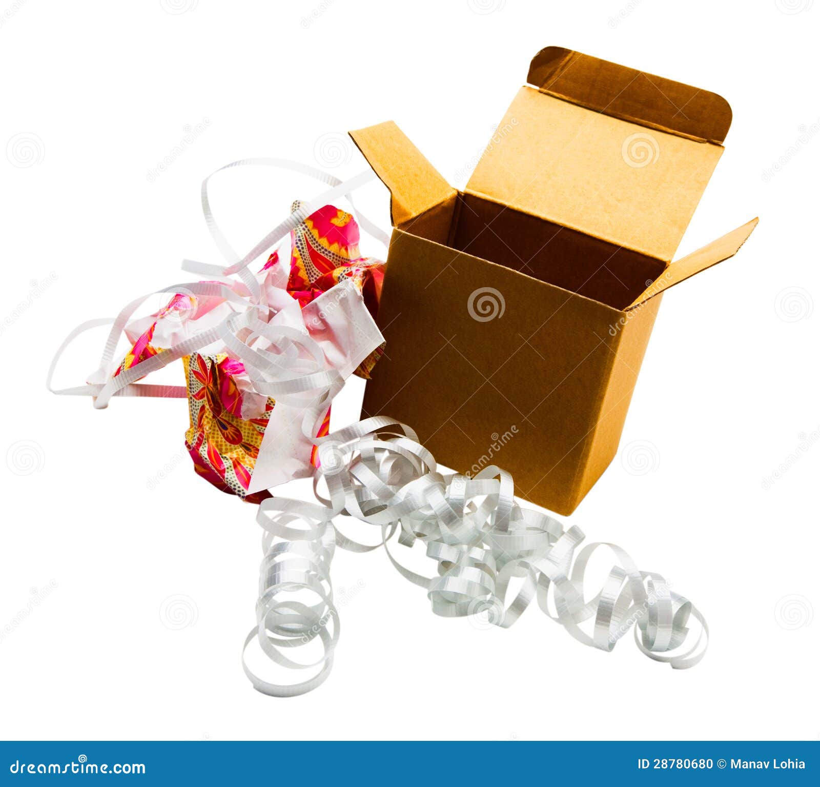 Single unwrapped gift stock photo. Image of giftbox, isolated - 28780680