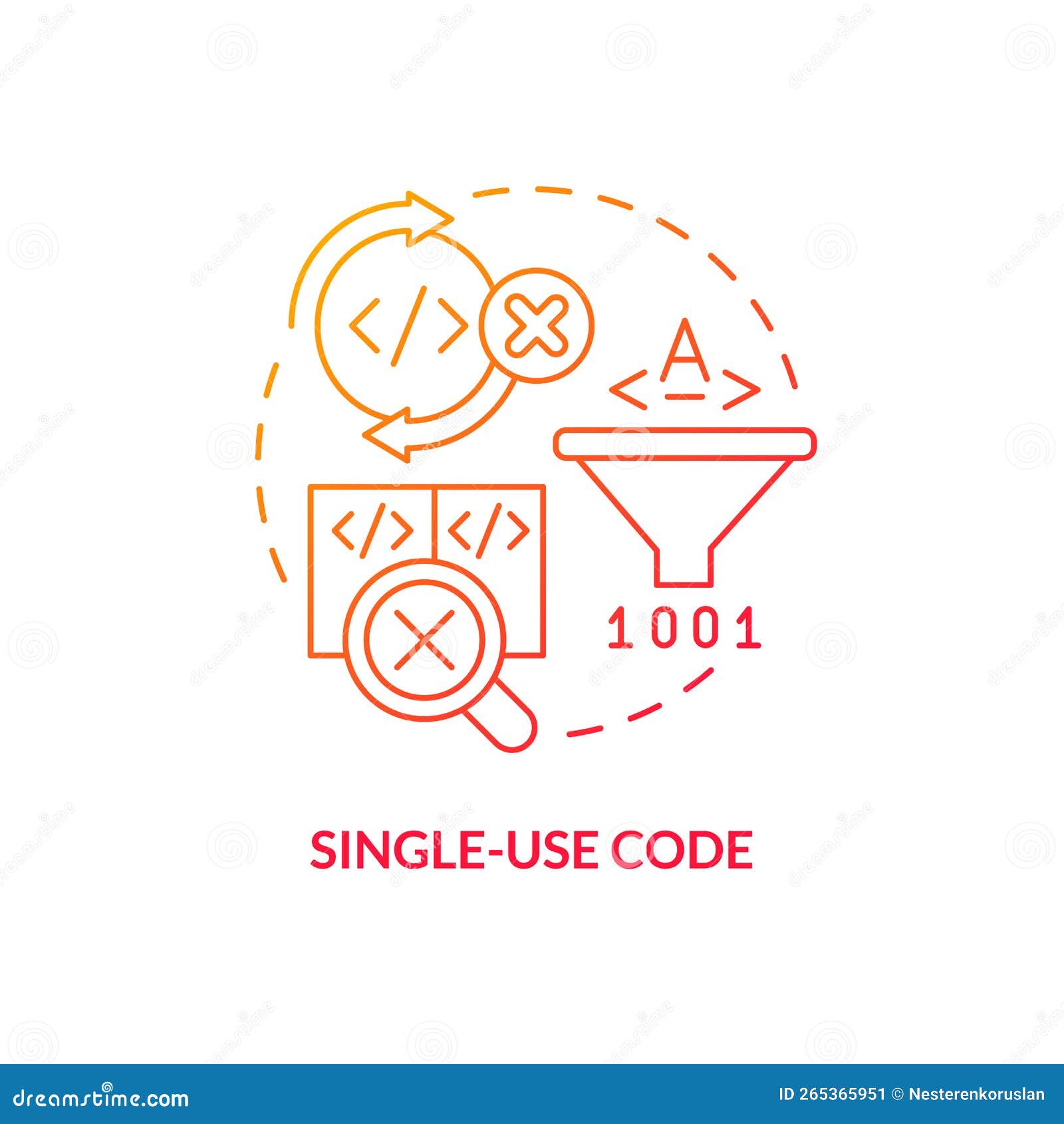 Single-use Code Red Gradient Concept Icon Stock Illustration ...