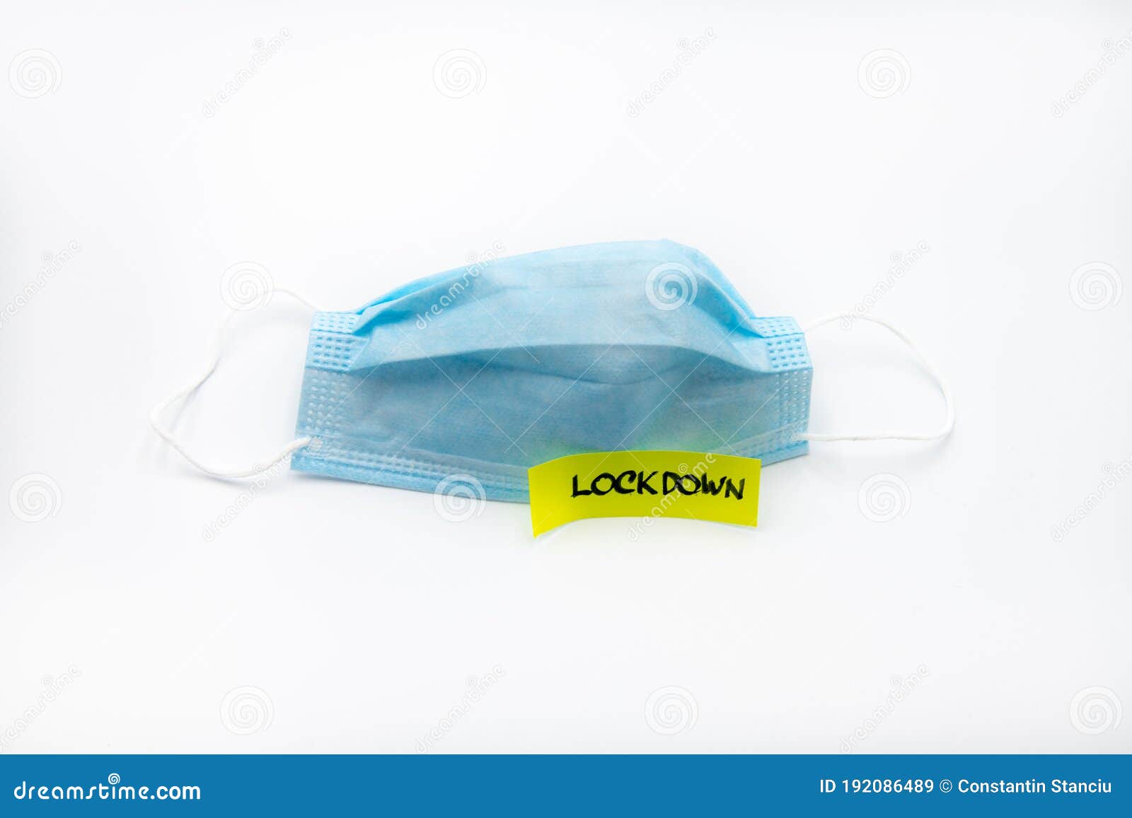 Single Use Medical Face Mask with Handwritten Message on Post-it Note ...