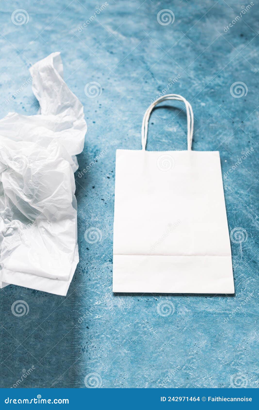Single Use Plastic Bag Next To Paper One, Plastic Pollution and ...