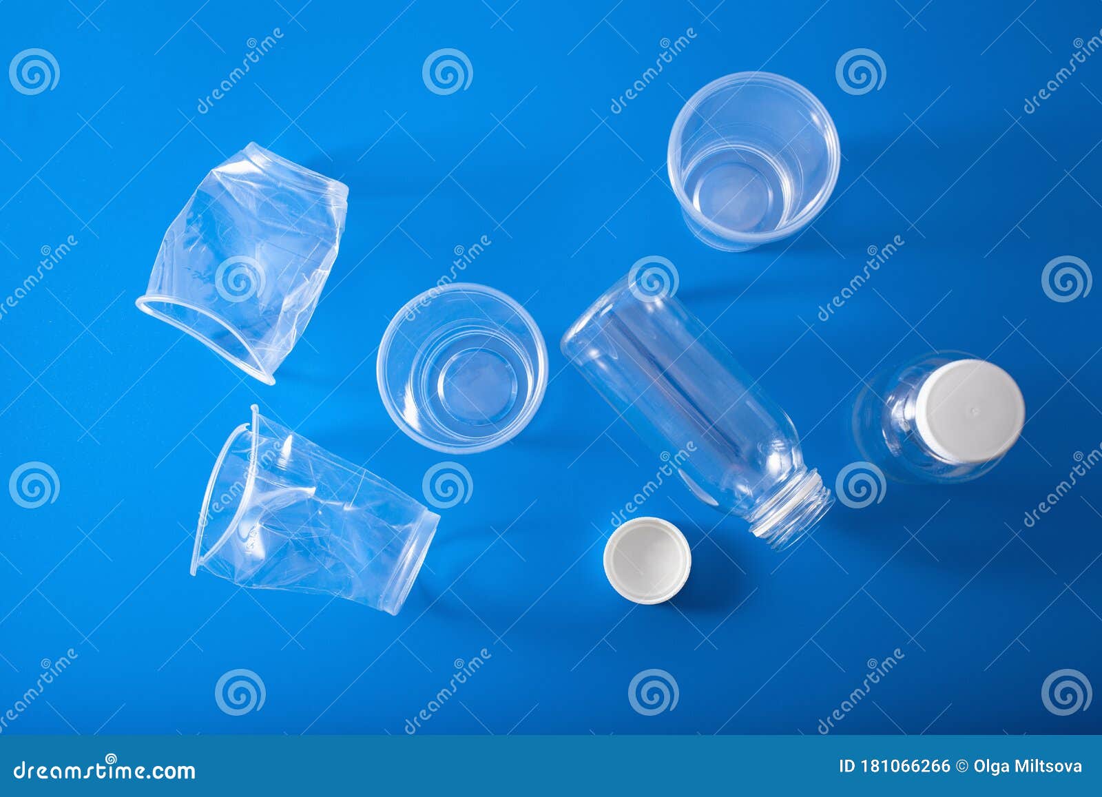 Single Use Plastic Bottles, Cup. Concept of Recycling Plastic, Plastic ...