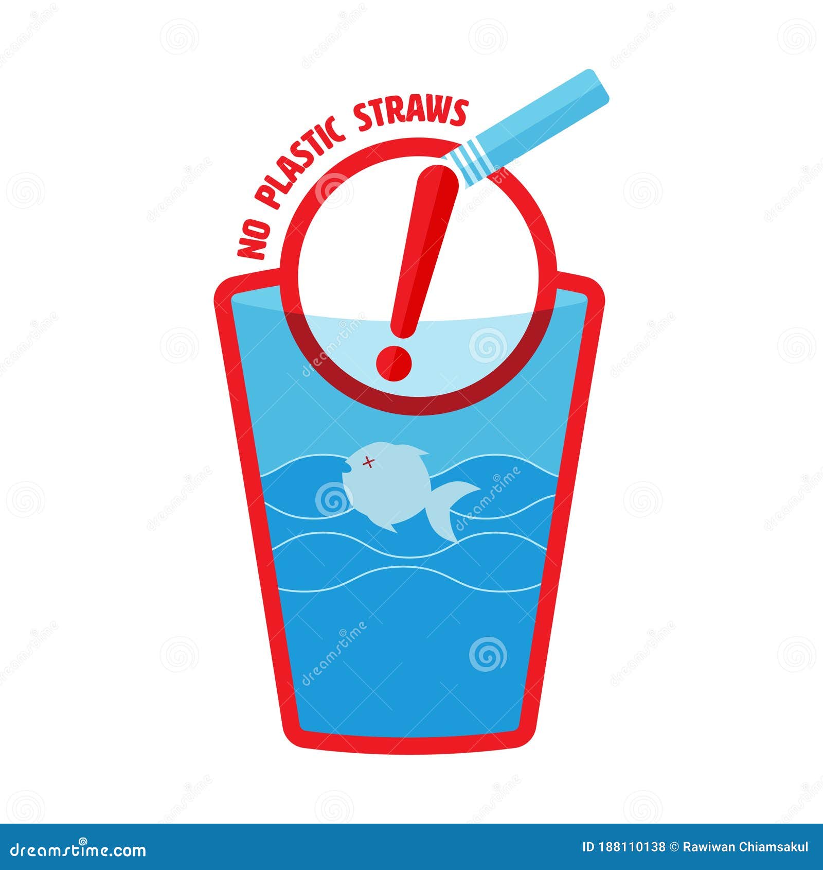 No Plastic Straw stock vector. Illustration of ecology - 188110138