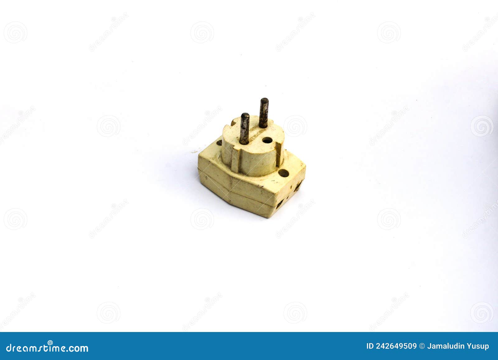 Single Used Electric Plug Socket Isolated on White Background Stock ...
