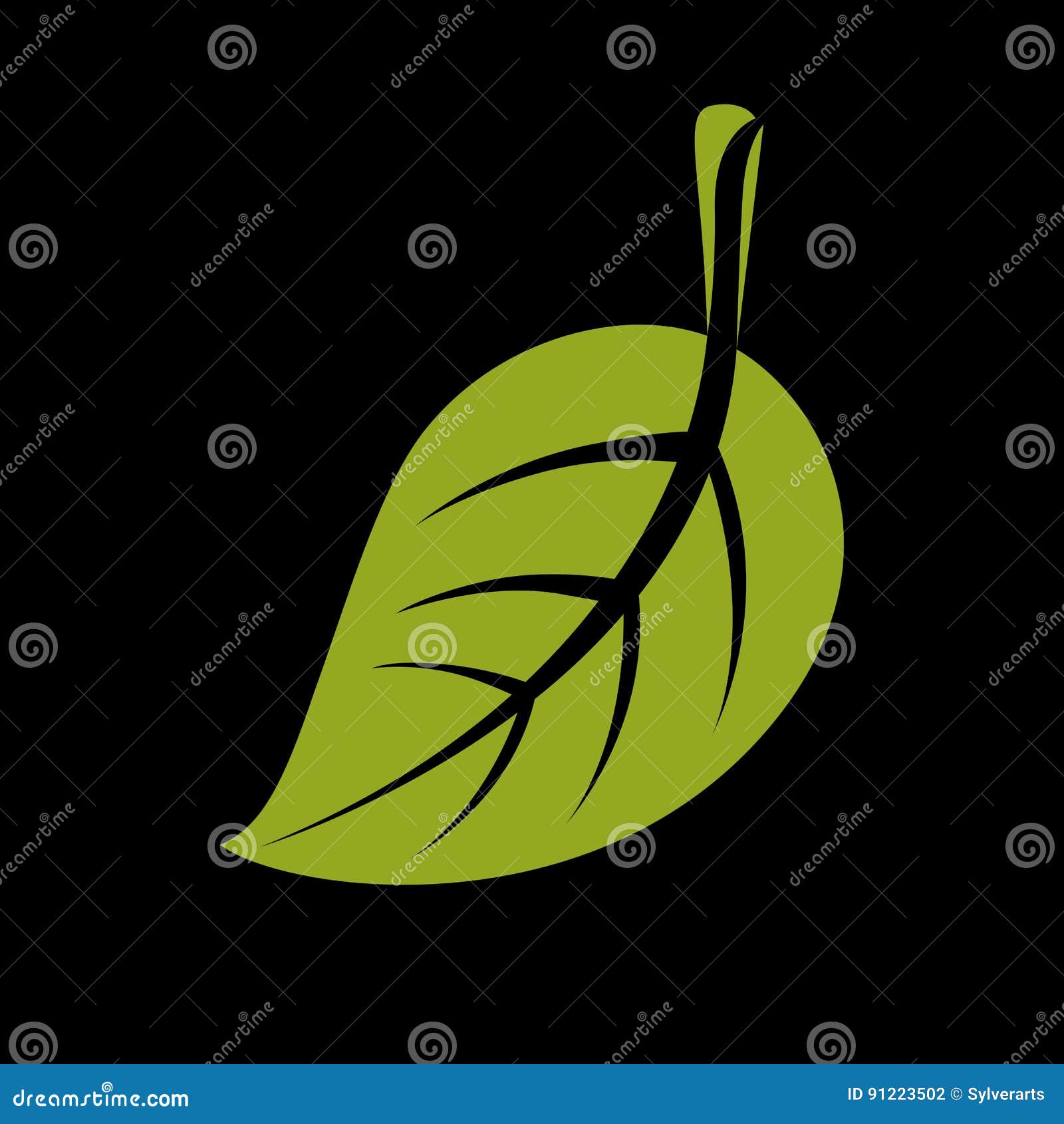 Single Vector Flat Green Leaf. Herbal and Botany Art Symbol Stock ...