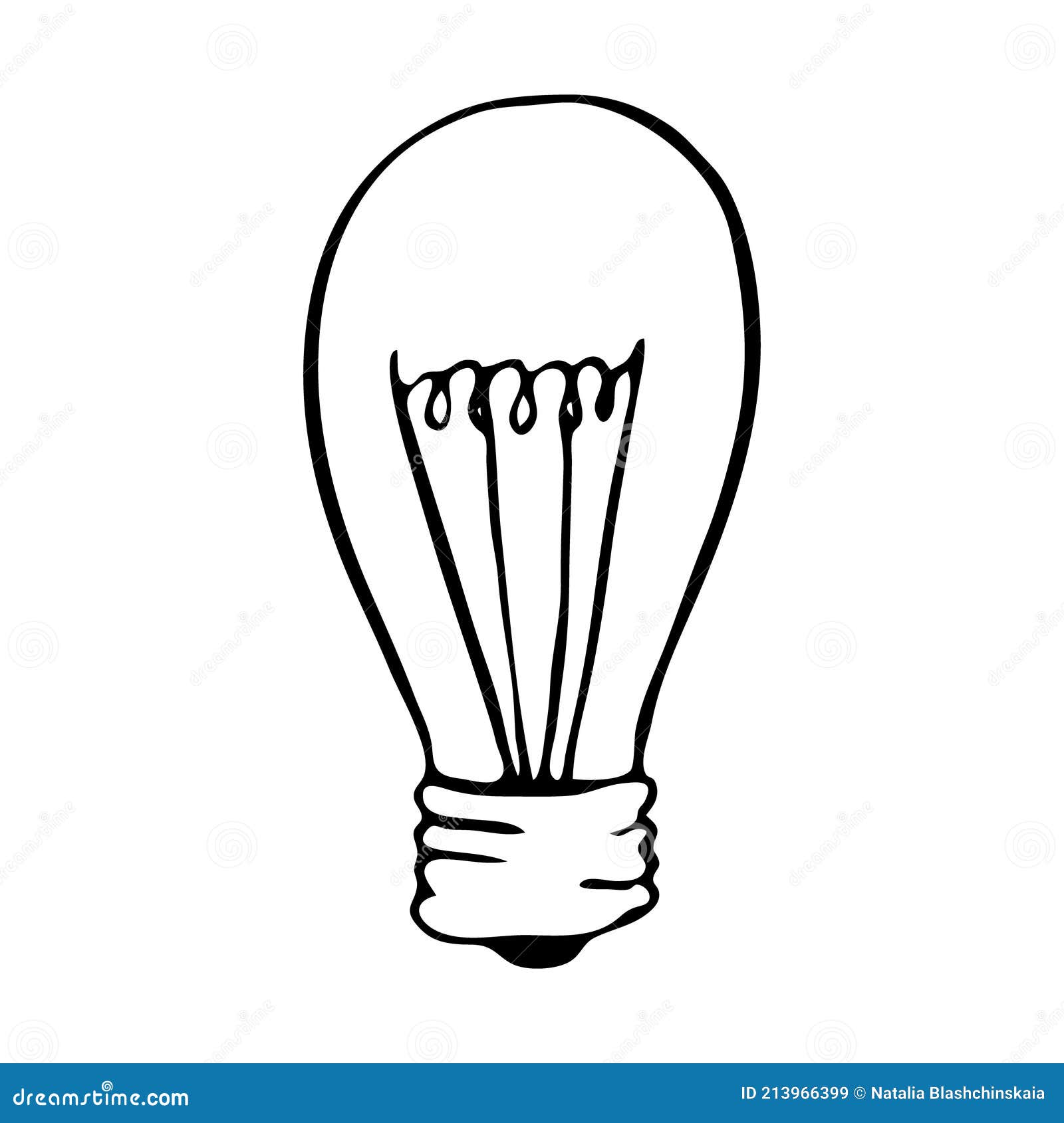 Single Vector Light Bulb, Doodle Line Art Stock Vector - Illustration ...