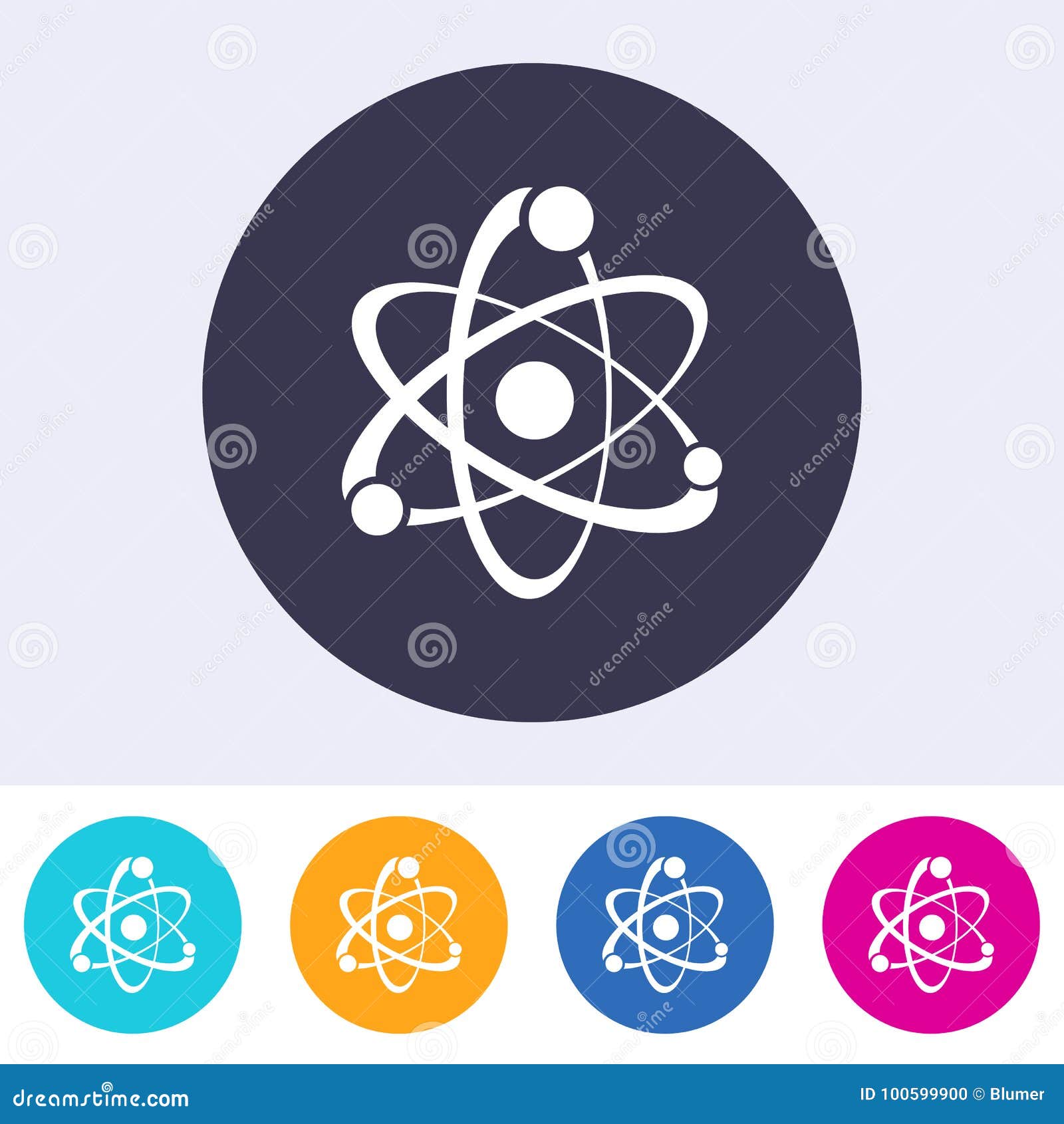 Atom Sign Emoji Icon Illustration. Molecule Energy Vector Symbol ...