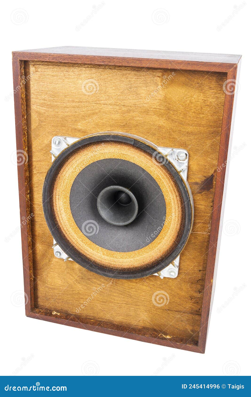 Single Vintage Speaker with Full Range Driver Stock Photo - Image of ...