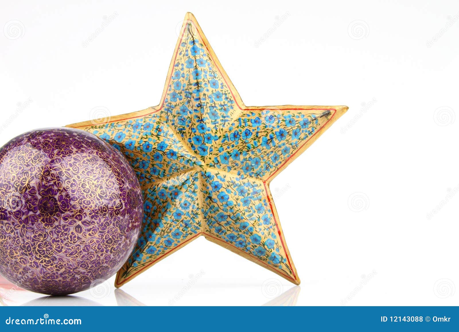 Single Violet Ball and Blue Star Stock Photo - Image of blue, medium ...