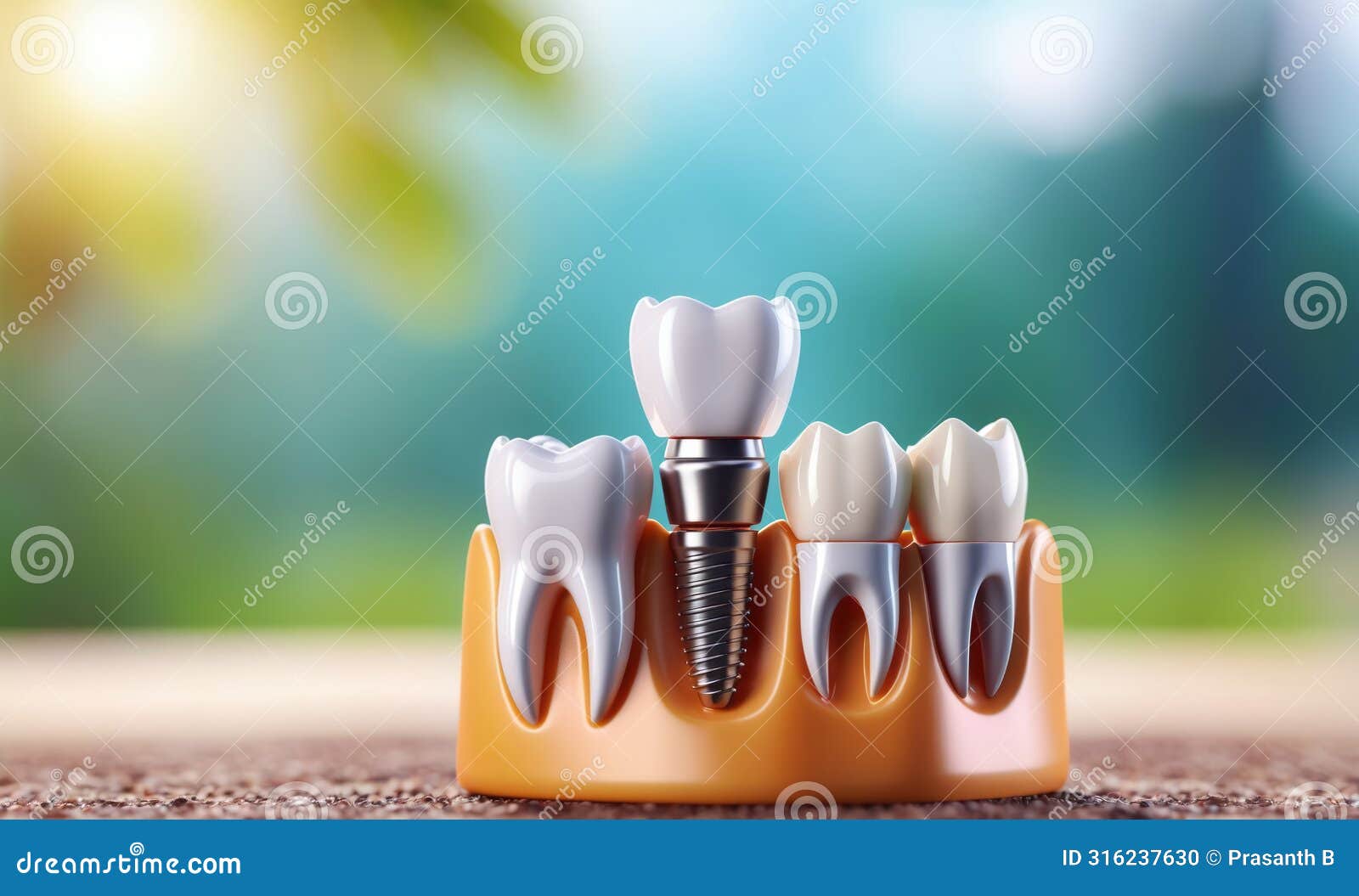 Single Visual, 3D Character Shaped Like Dental Implant, Key Visual for ...