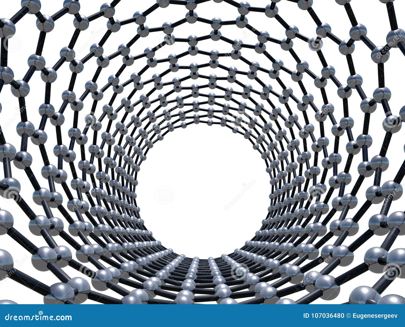 Single-walled Zigzag Carbon Nanotube 3d Stock Illustration ...