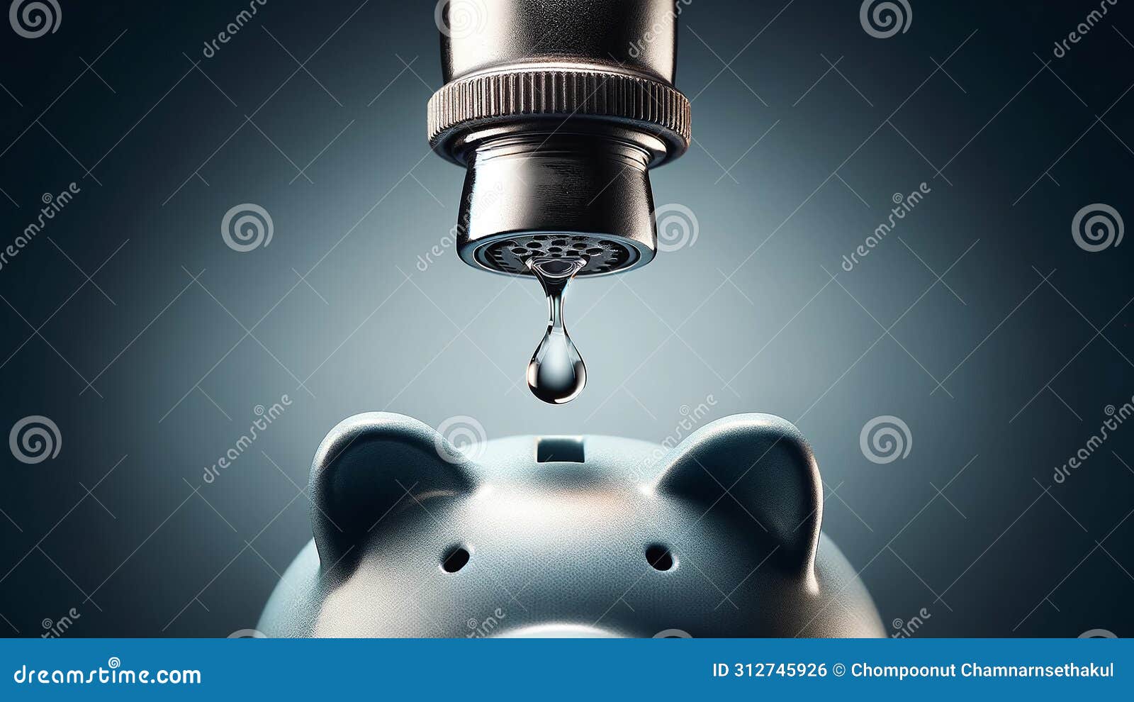 A Single Water Drop Falling from a Faucet Stock Illustration ...