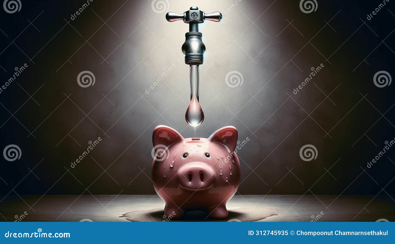A Single Water Drop Falling from a Faucet Stock Illustration ...