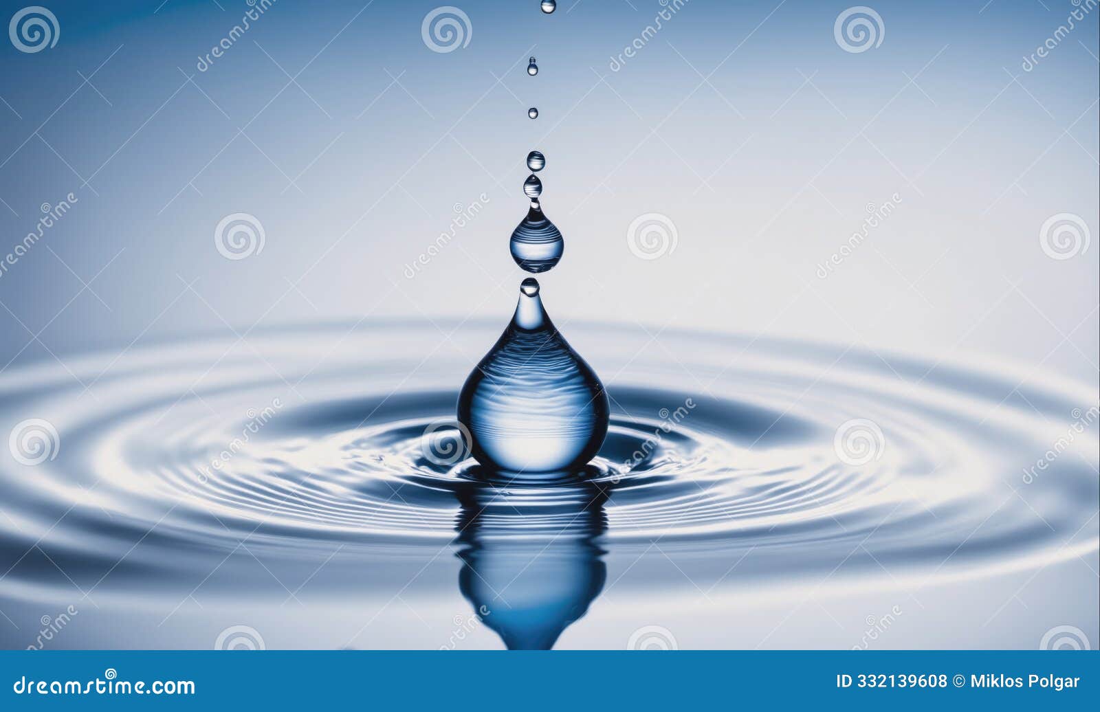 A Single Water Drop Falls into a Pool of Water, Creating a Ripple ...