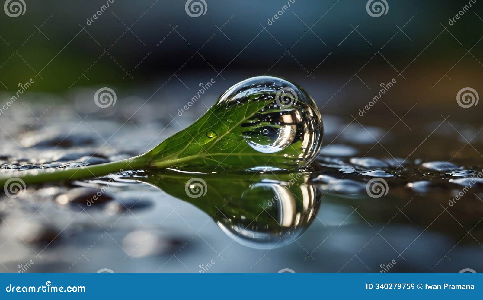 Single Water Droplet On Smooth Blue Background Royalty-Free Stock ...