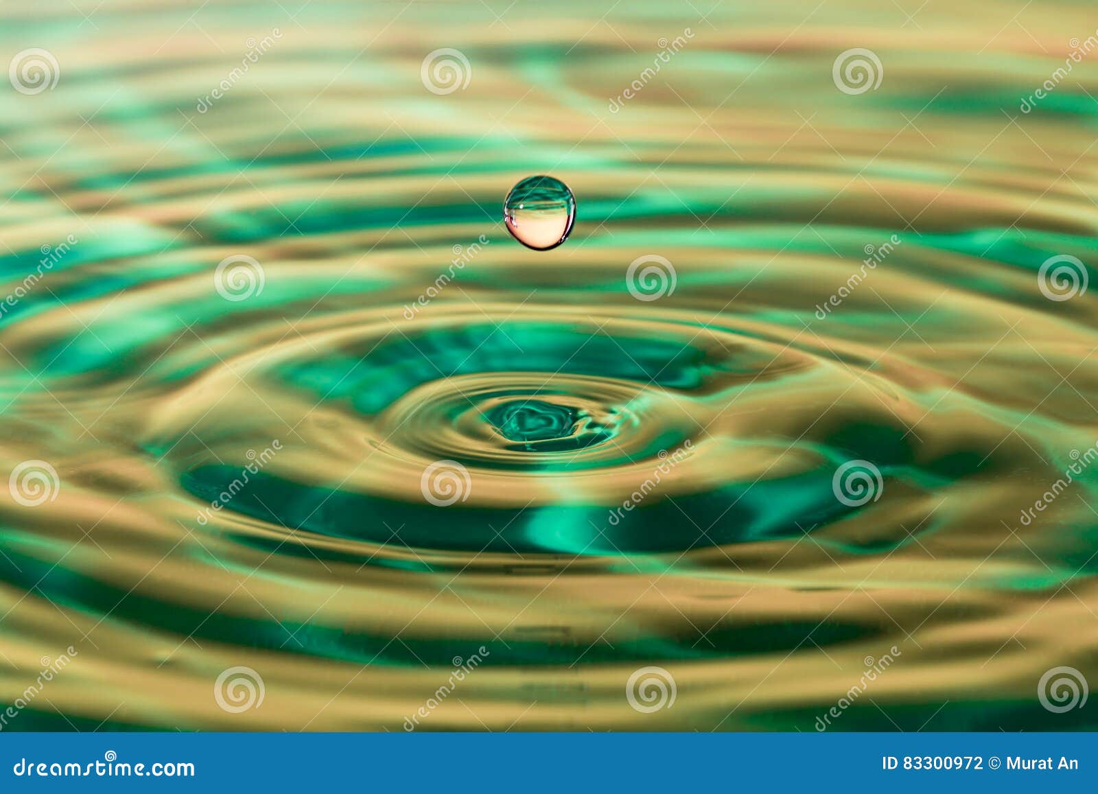 A Single Water Drop and Waves. Stock Photo - Image of bubble, clear ...