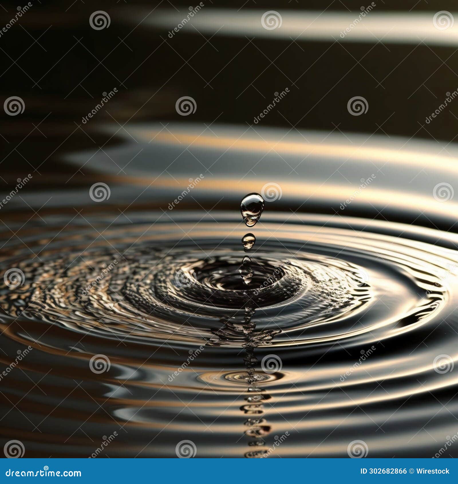 Single Water Droplet Creating a Ripple Effect in a Pool of Water, AI ...