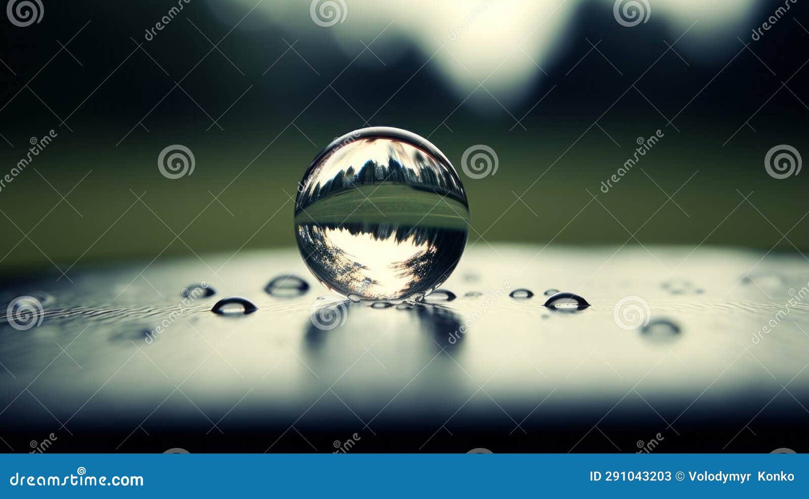 A Single Water Droplet on a Table Surface Stock Illustration ...