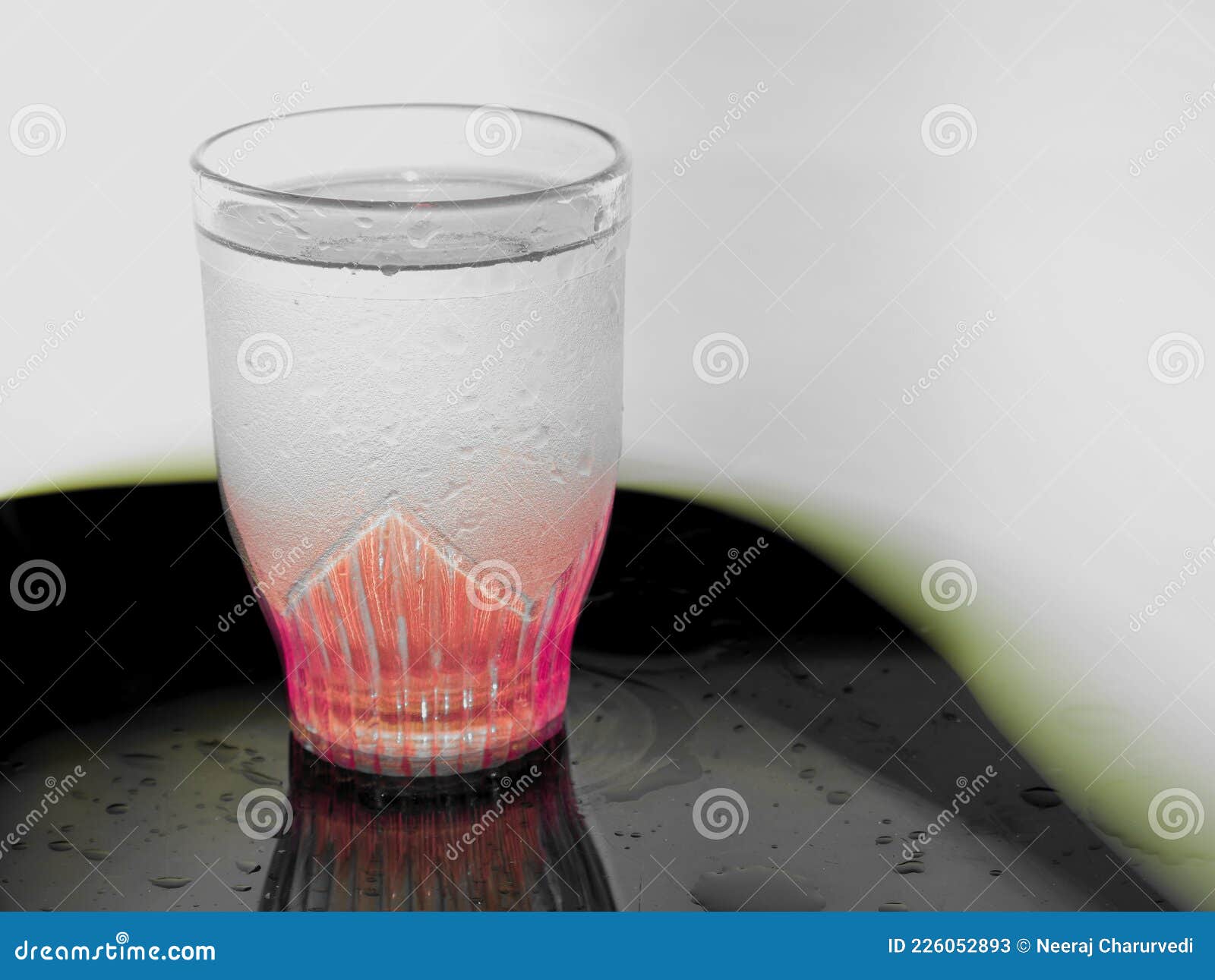 Water Glass Presented with White Light Effect on Reflection Shadow Shot ...