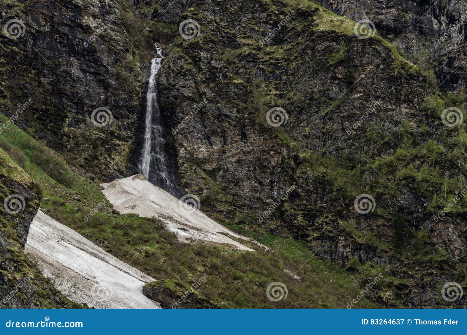 Single waterfall stock image. Image of splashing, hike - 83264637