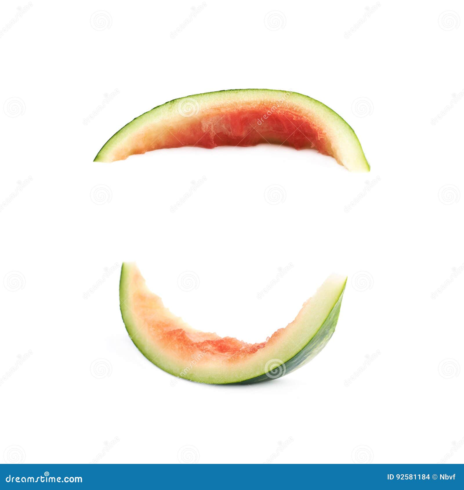 Single Watermelon Rind Isolated Stock Photo - Image of summer, snack ...