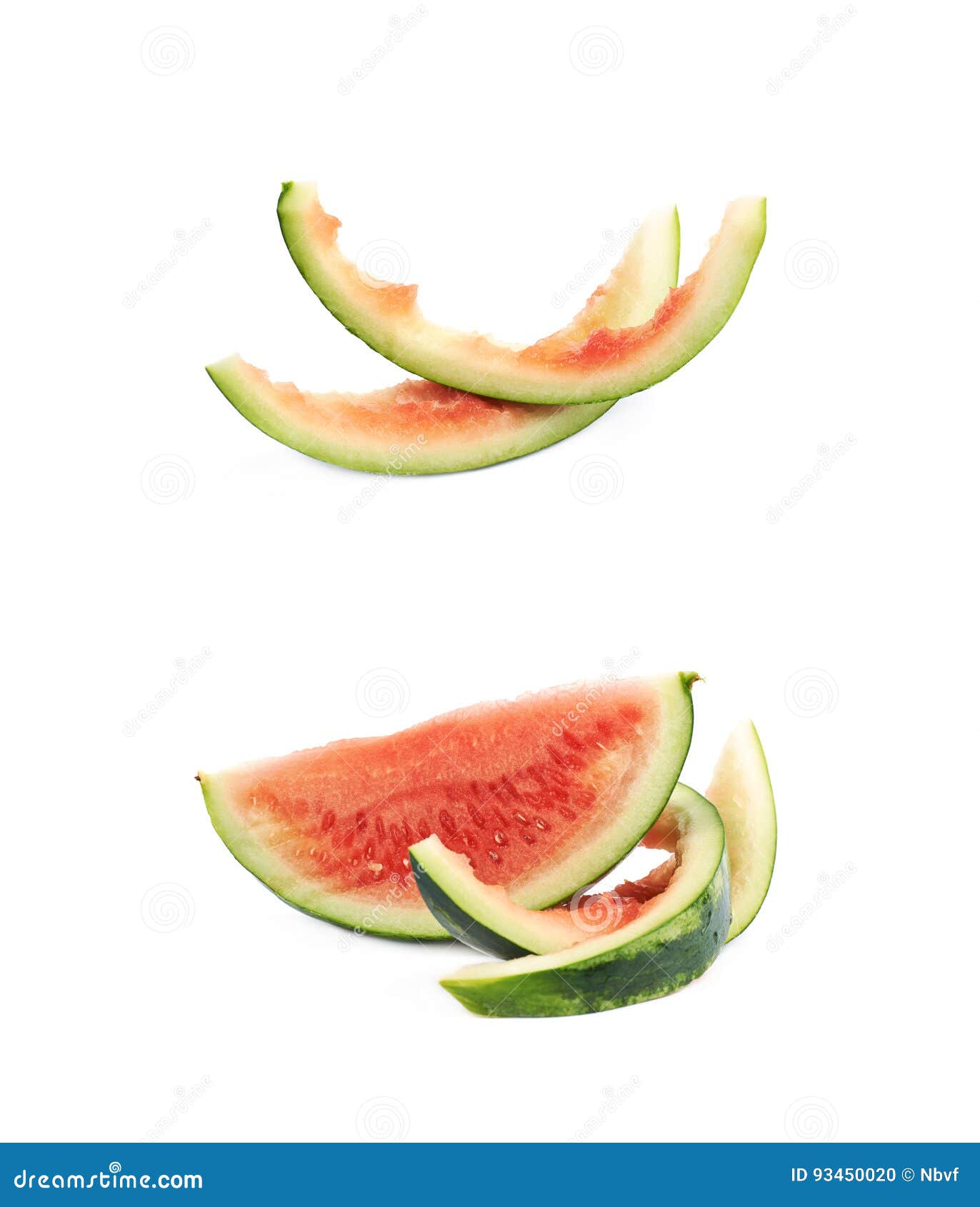 Single Watermelon Rind Isolated Stock Photo - Image of fresh, closeup ...