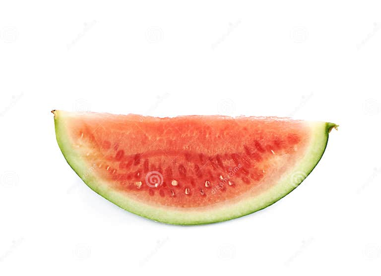 Single Watermelon Slice Isolated Stock Image - Image of isolated ...