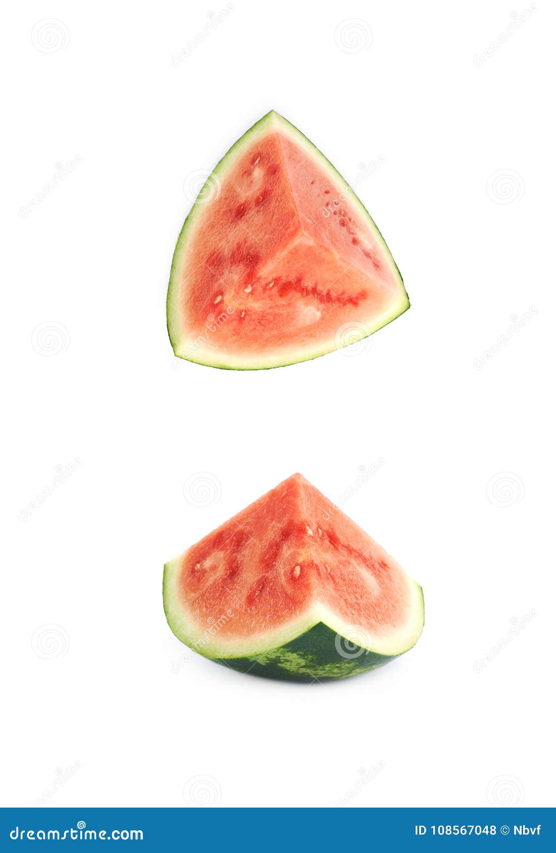 Single Watermelon Slice Isolated Stock Photo - Image of snack, sliced ...