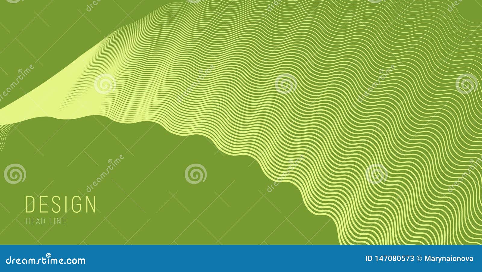 Single Wave Made of Wavy Lines Pattern on Green Background Stock Vector ...