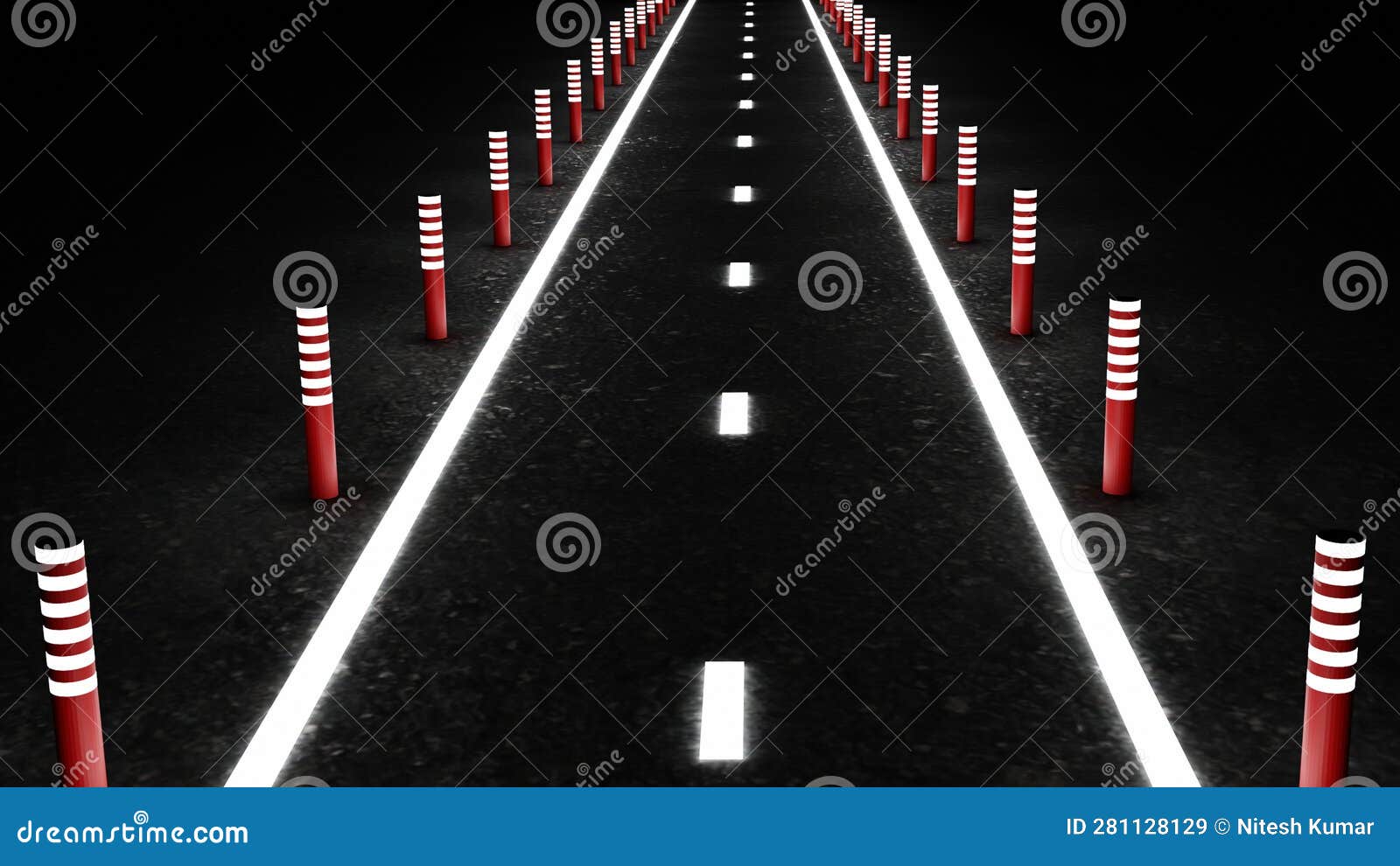 Single Way Highway 3d Imaginary Road Illustration, Empty Road Abstract ...