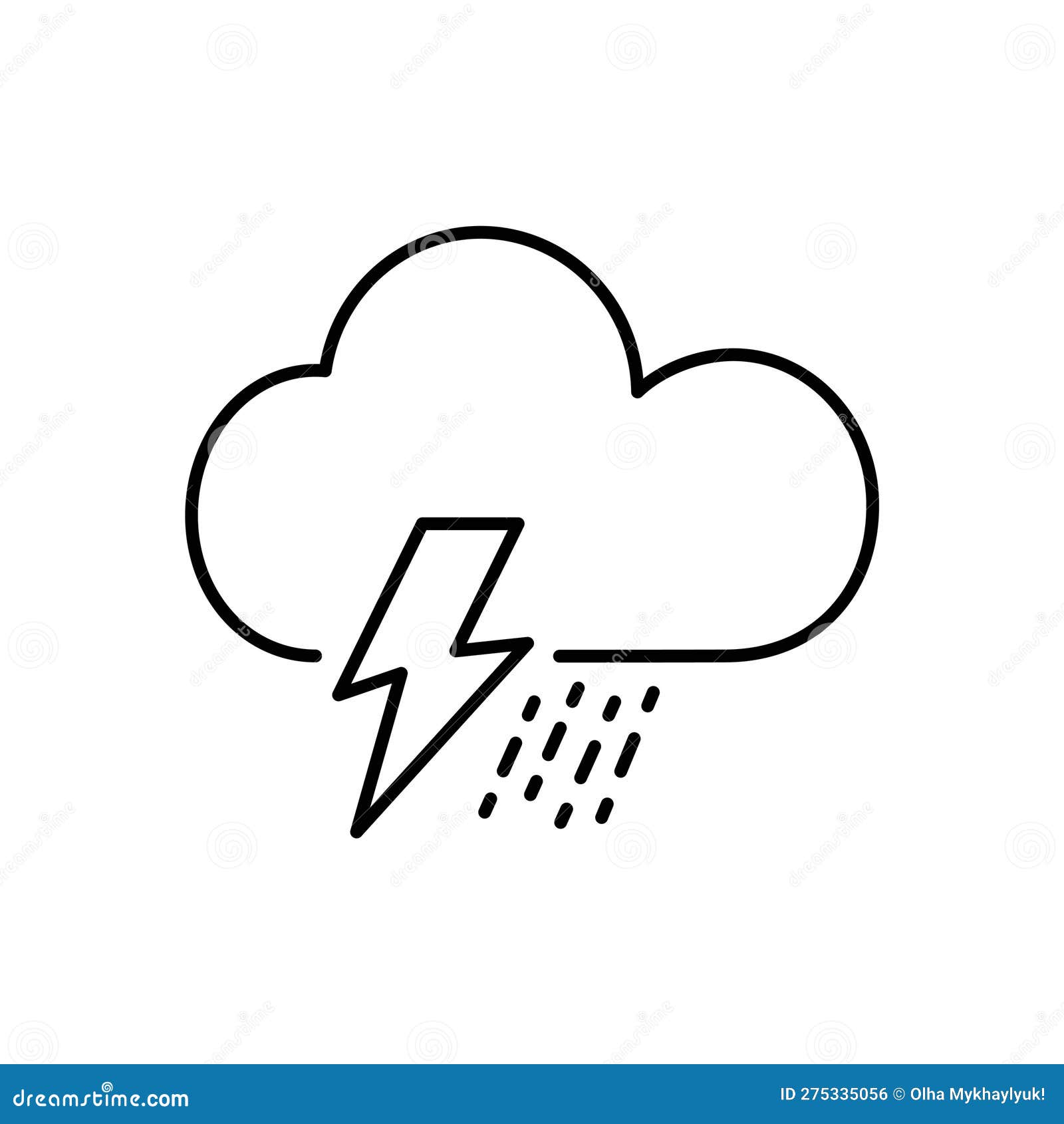 Single Weather Icon - Cloud with Rain and Lightning Stock Vector ...