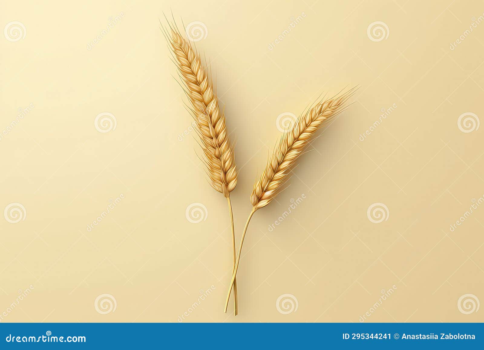 Single Wheat Stalk Symbolizes Harvest and Abundance Stock Illustration ...