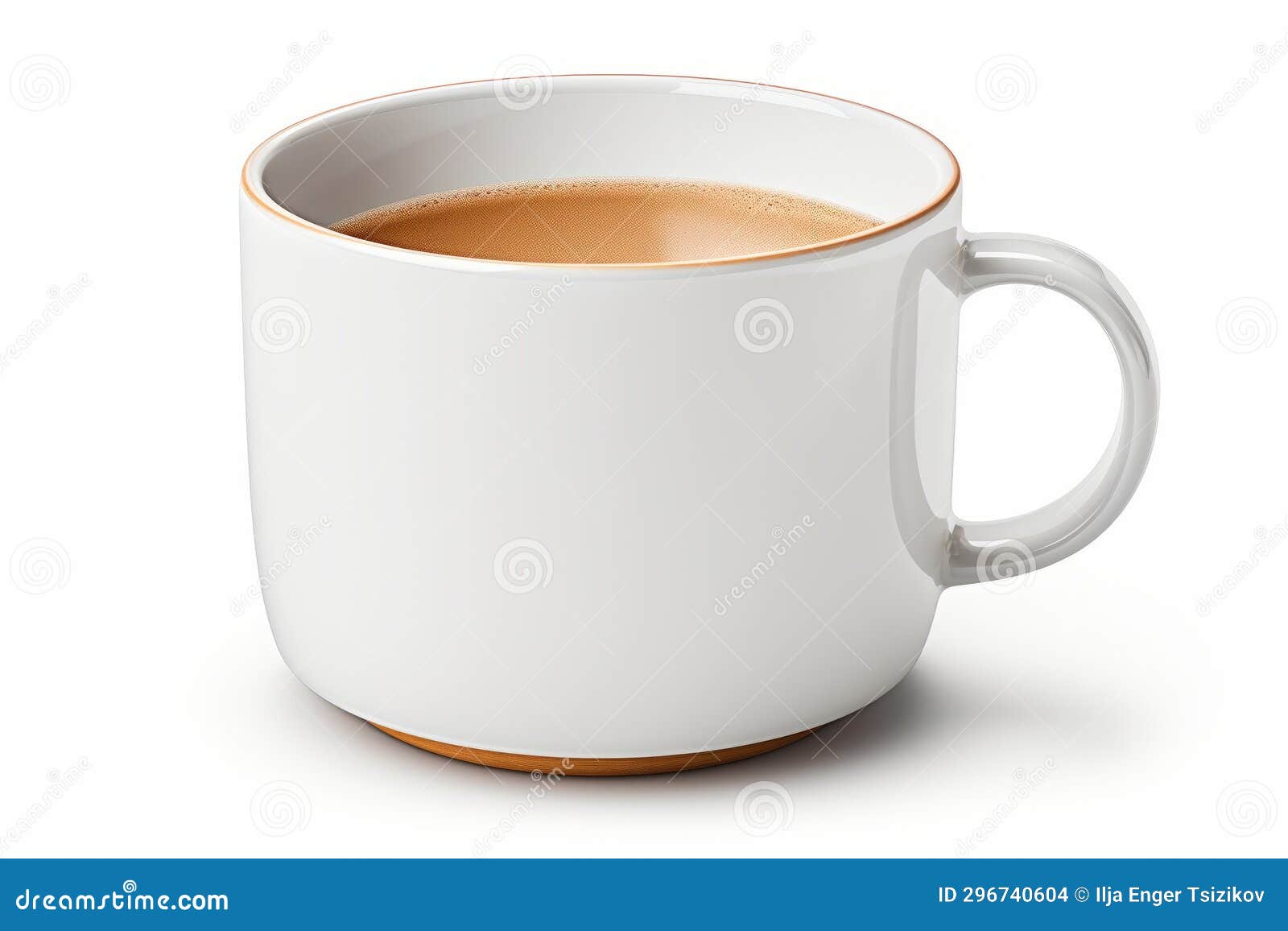 Single White Ceramic Coffee Cup or Mug, Side View, Isolated on White ...