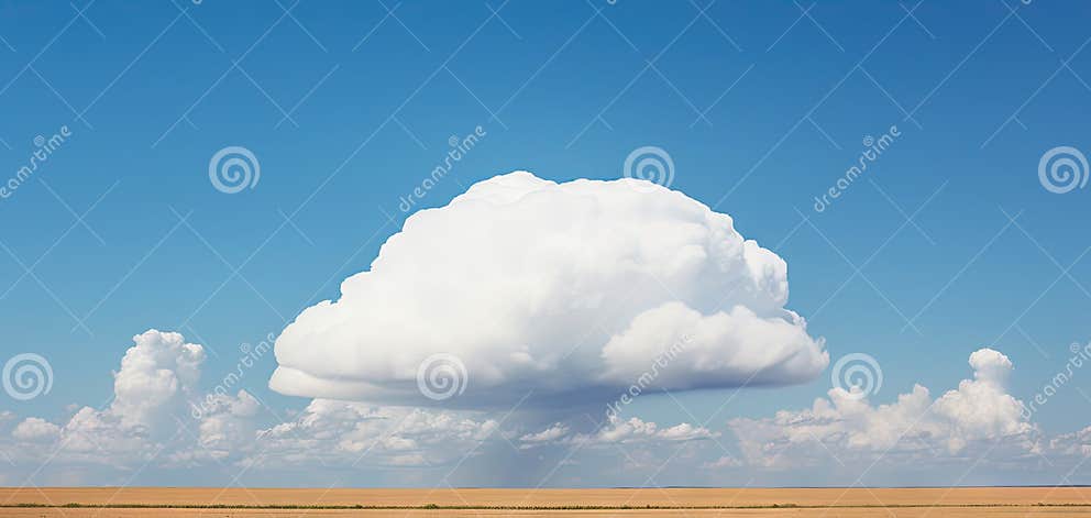 Single White Cloud Alone in the Blue Sky. Stock Illustration ...