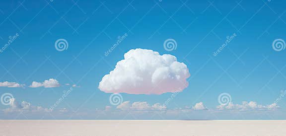 Single White Cloud Alone in the Blue Sky. Stock Photo - Image of ...