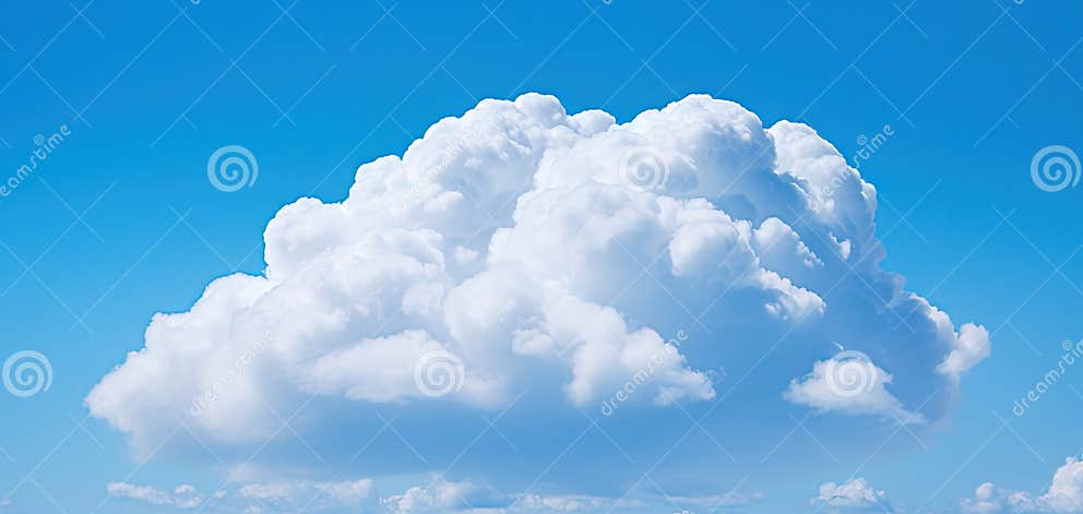 Single White Cloud Alone in the Blue Sky. Stock Image - Image of nature ...