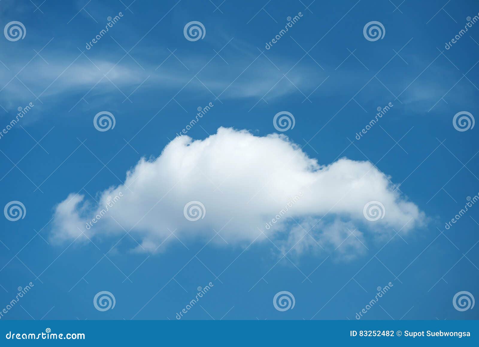 Single White Cloud on Blue Sky Stock Photo - Image of overcast, blue ...