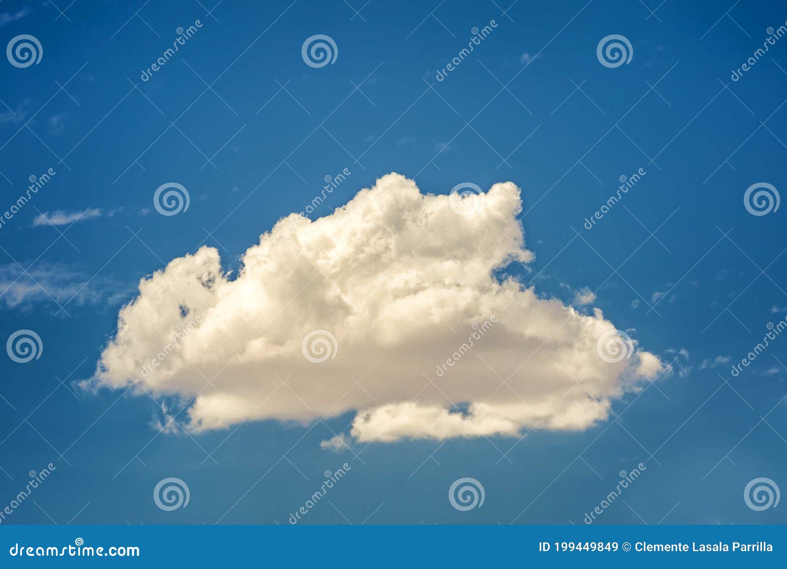 Single White Cloud Floating in Clear Blue Sky.virtual Store Concept ...