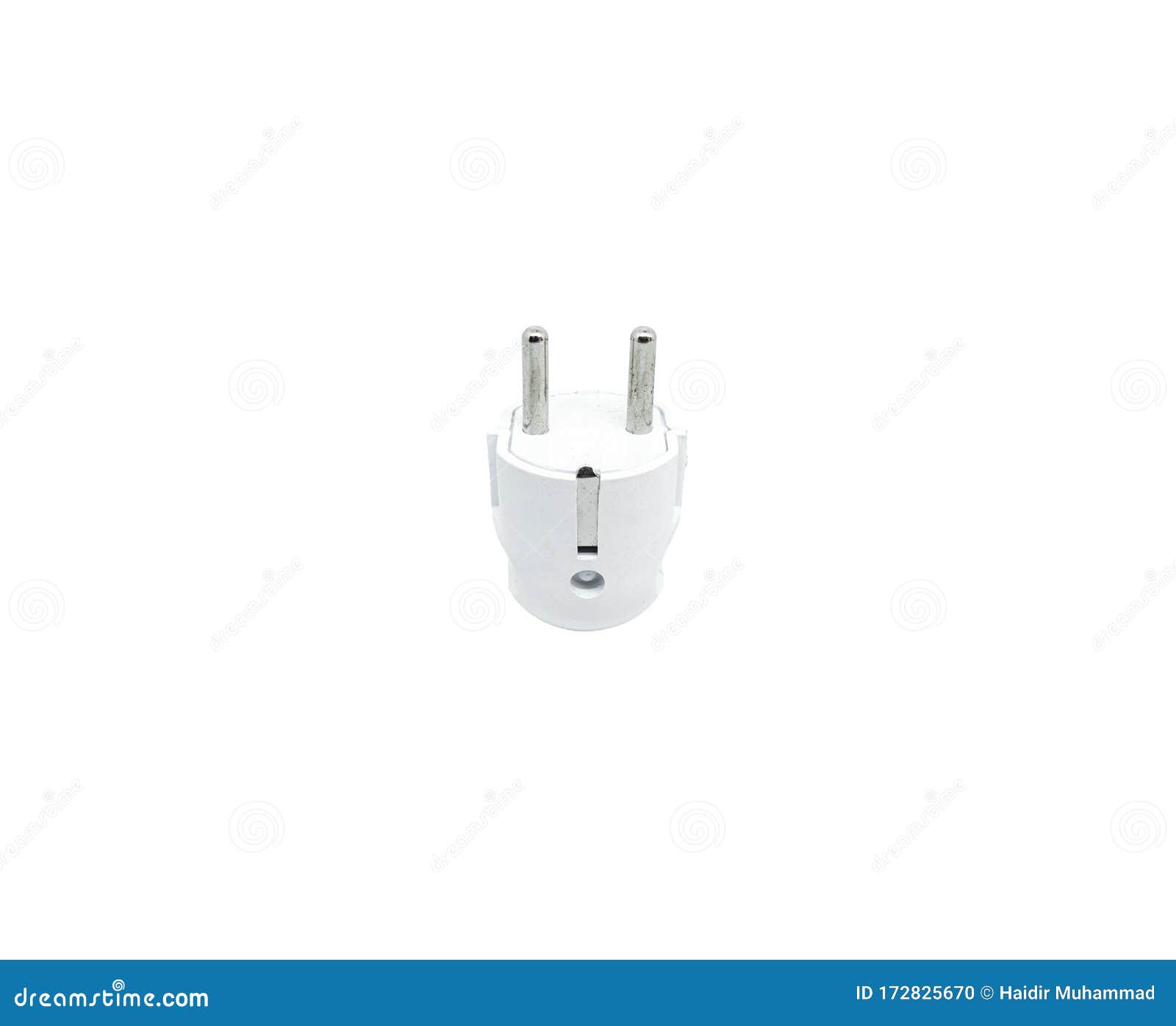 Single White Electric Plug without Cable Isolated on White Background ...