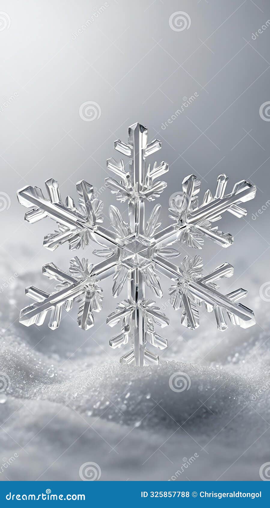 A Single White Snowflake is Highlighted Against a Pure Ai Generated ...