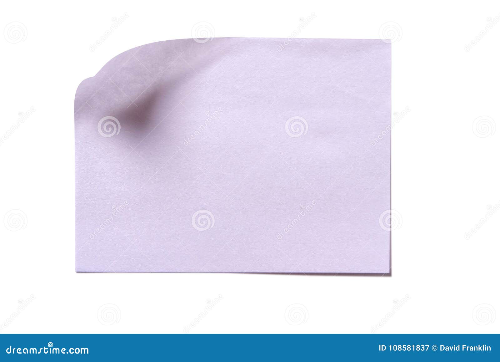 Single White Sticky Post Note Front View Isolated Stock Image - Image ...