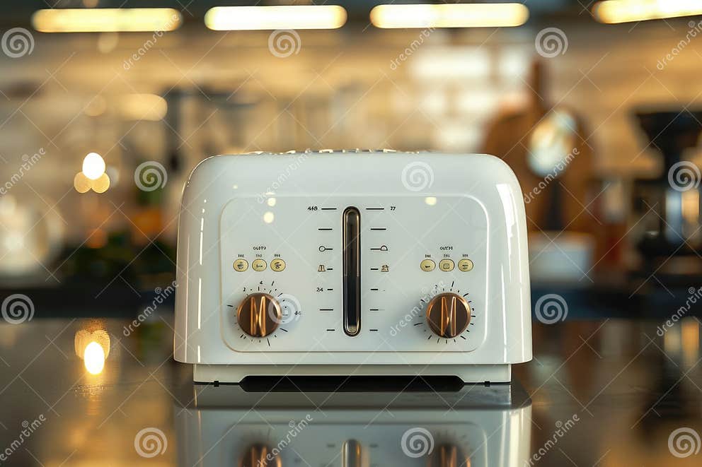 A Single White Toaster Sitting on a Kitchen Counter, Ready for Use ...