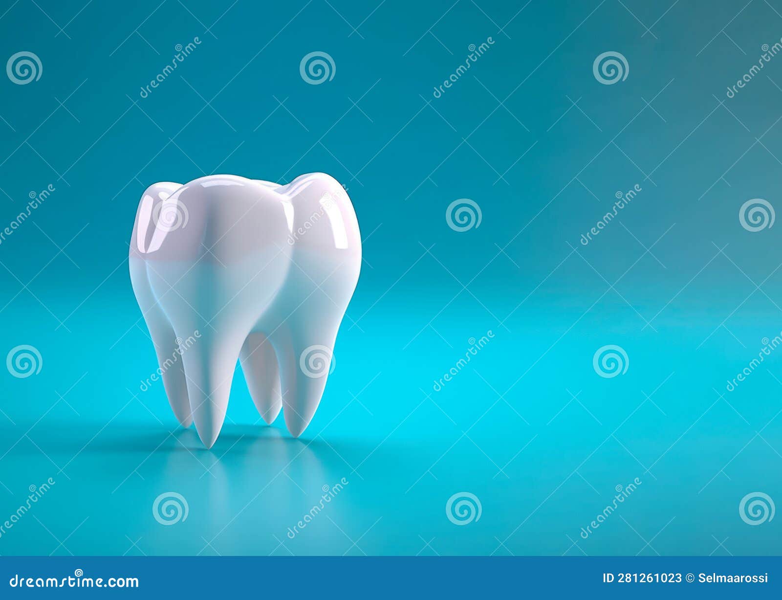 Single White Tooth on Blue Background. Generative AI. Stock ...