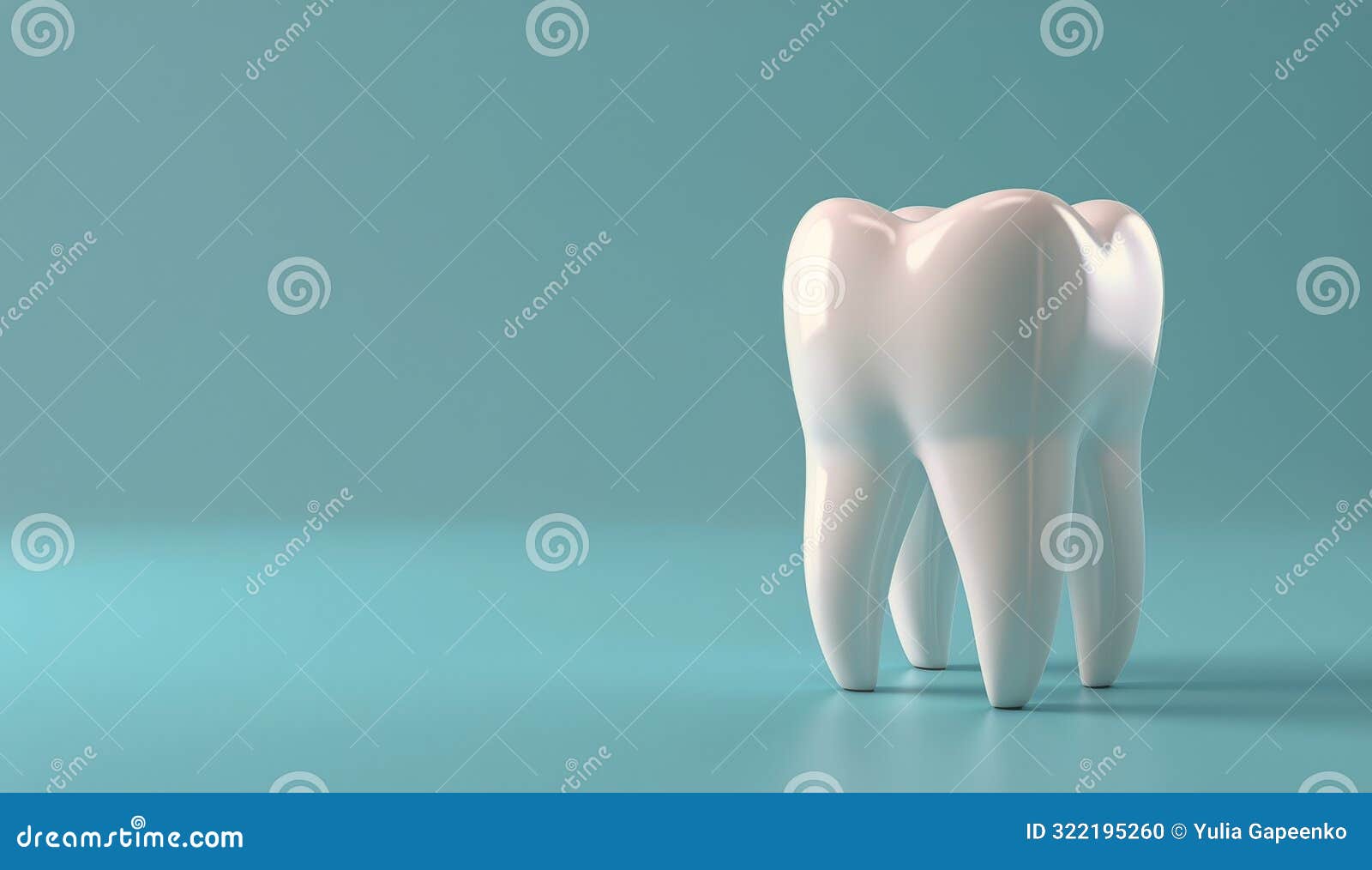 A Single White Tooth Model on a Blue Surface Stock Photo - Image of ...