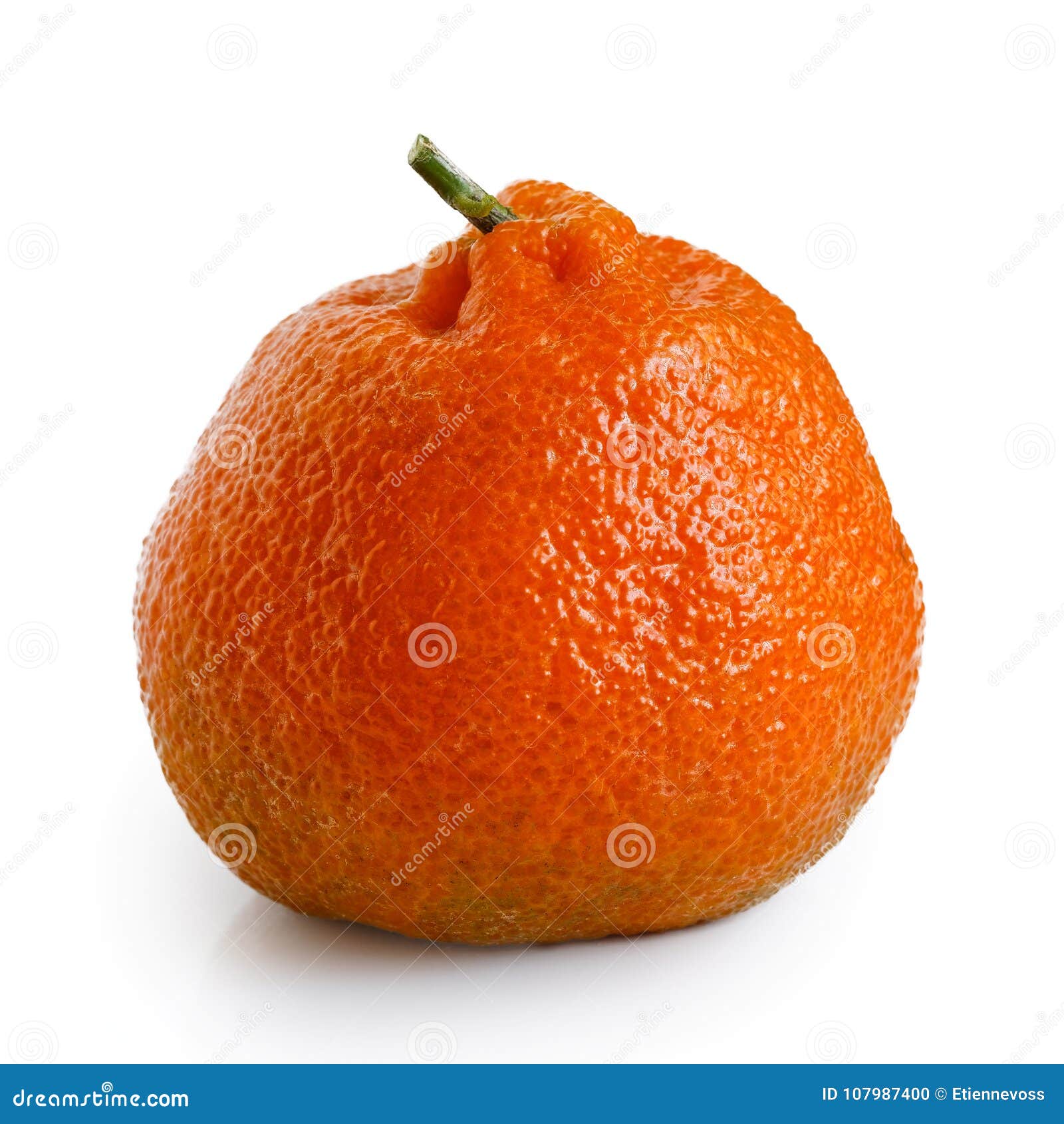 A Single Whole Mandarin with a Stem. Stock Photo - Image of citrus ...